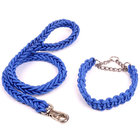 2021Amazon Best Seller Thick Nylon Braided Rope Large Dog Leash 120CM Metal P Chain Buckle Dog Collars