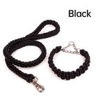 2021Amazon Best Seller Thick Nylon Braided Rope Large Dog Leash 120CM Metal P Chain Buckle Dog Collars