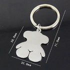 Wholesale Stylish Personalized Metal Bear Shaped Nameplate Stainless Steel Cartoon Keychains For Pet Collar