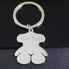 Wholesale Stylish Personalized Metal Bear Shaped Nameplate Stainless Steel Cartoon Keychains For Pet Collar
