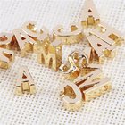 Metal Gold Color Big Hole Alphabet Beads Necklace Pendant A-Z 26 Letter Beads Findings For DIY Jewelry Making Accessories