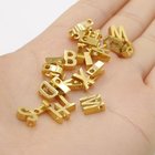 Metal Gold Color Big Hole Alphabet Beads Necklace Pendant A-Z 26 Letter Beads Findings For DIY Jewelry Making Accessories