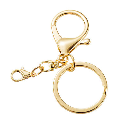 14K Gold Key Holder Lobster Clasp Key Chain Hook with Chain And Key Ring