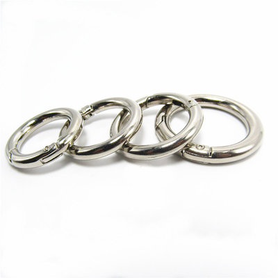 Metal ring zinc alloy spring buckle can be opened bag ring buckle